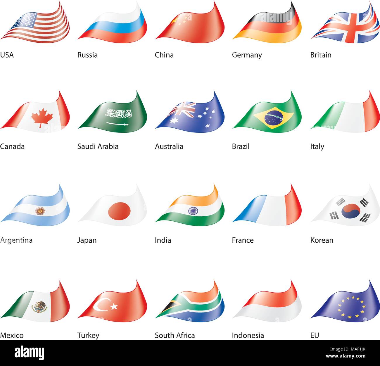 vector set of flags of the G20 Stock Vector Image & Art - Alamy