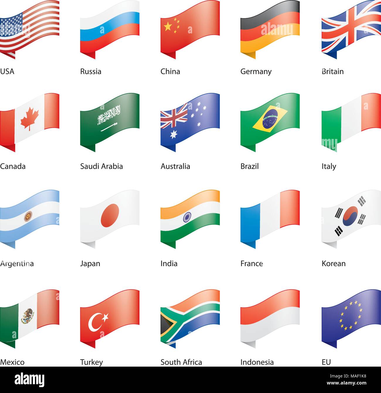 vector set of flags of the G20 Stock Vector Image & Art - Alamy