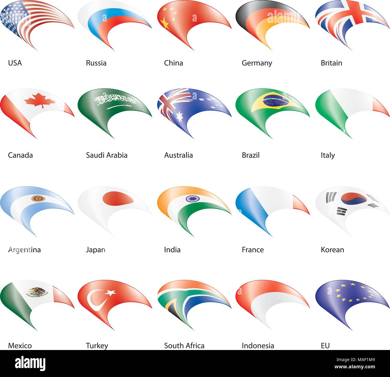 vector set of flags of the G20 Stock Vector Image & Art - Alamy
