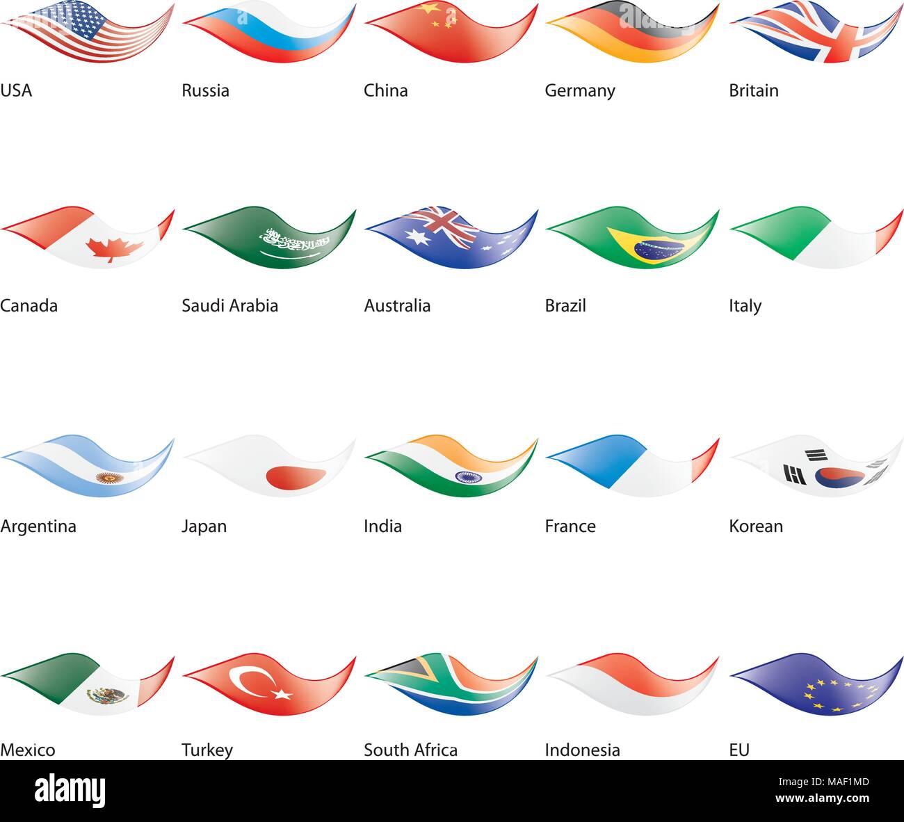 vector set of flags of the G20 Stock Vector Image & Art - Alamy