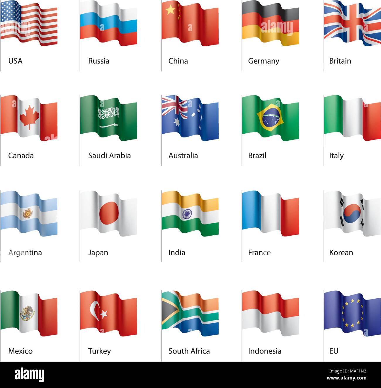 vector set of flags of the G20 Stock Vector Image & Art - Alamy
