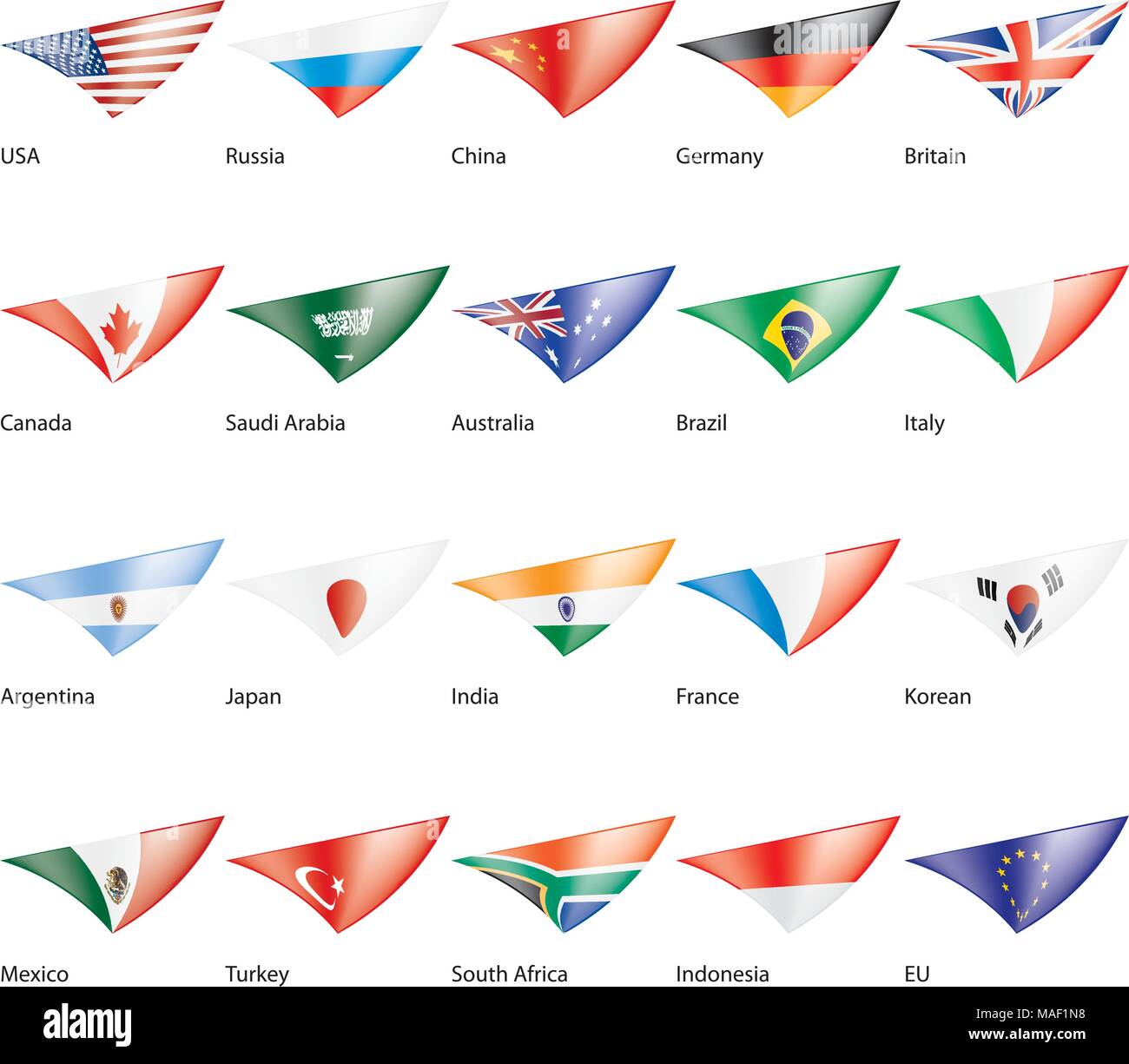 vector set of flags of the G20 Stock Vector Image & Art - Alamy