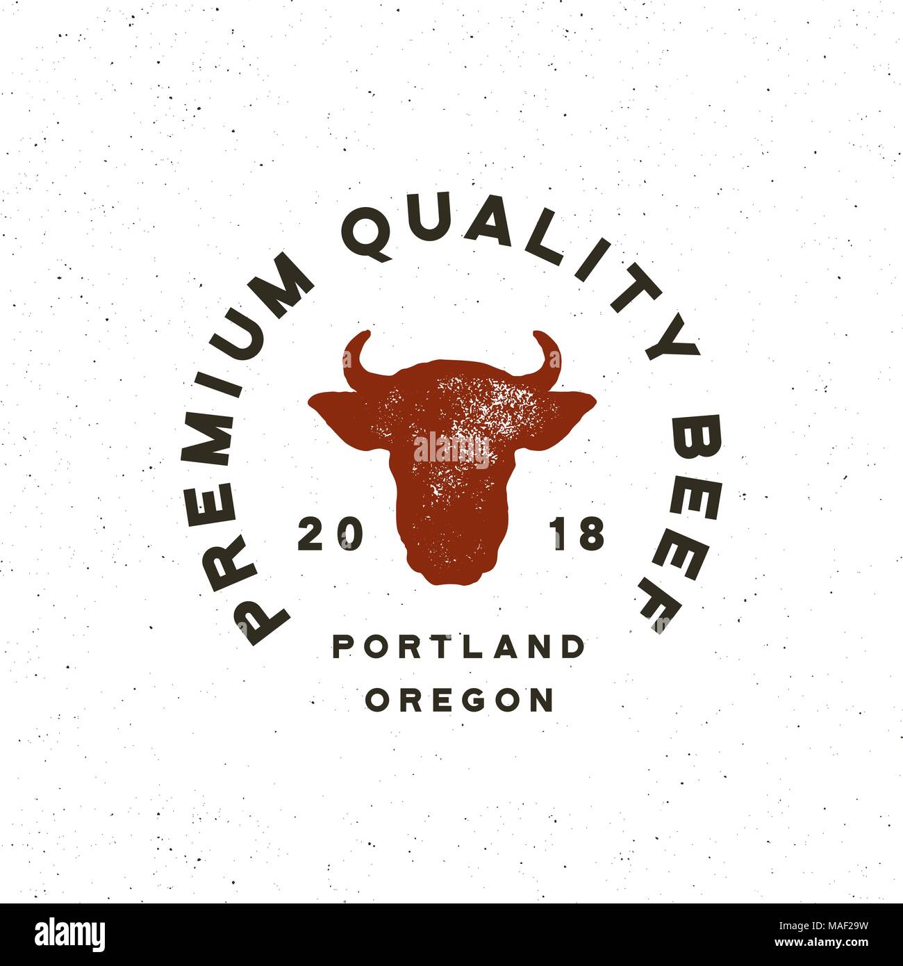 premium fresh beef label. retro styled meat shop emblem. vector ...