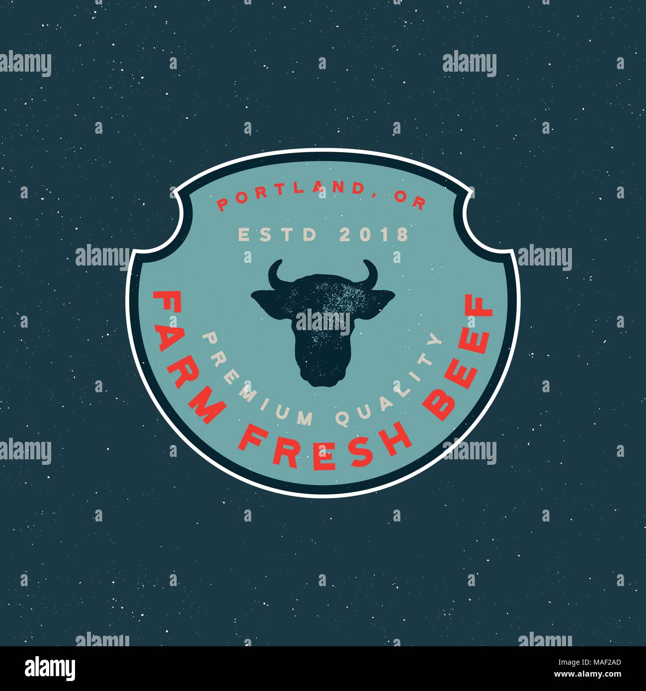 premium fresh beef label. retro styled meat shop emblem. vector ...