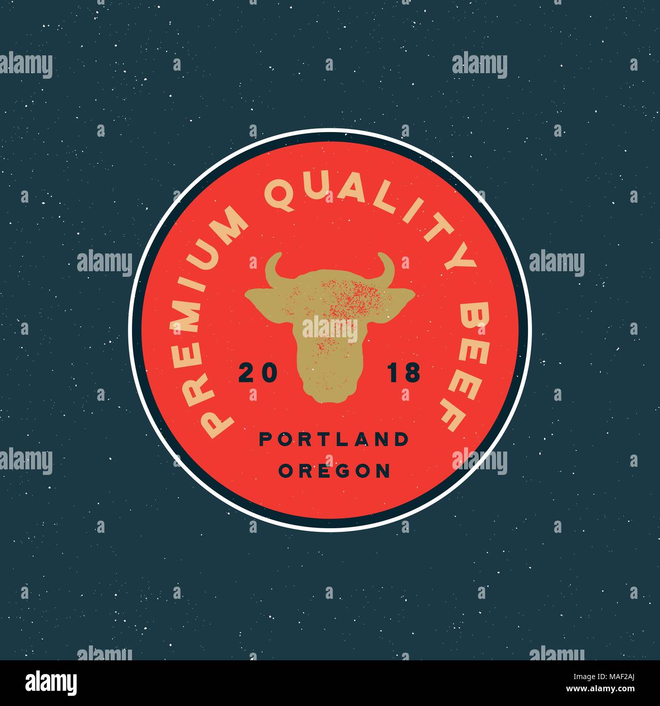 premium fresh beef label. retro styled meat shop emblem. vector ...
