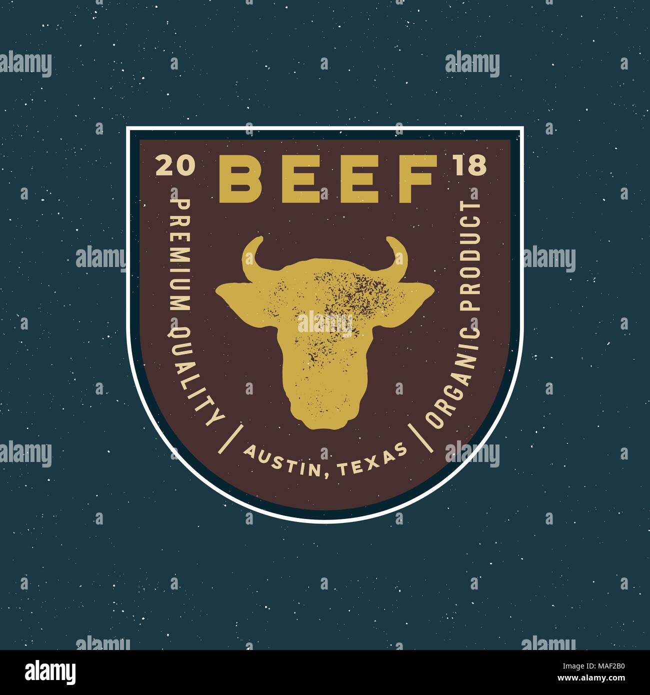 premium fresh beef label. retro styled meat shop emblem. vector ...