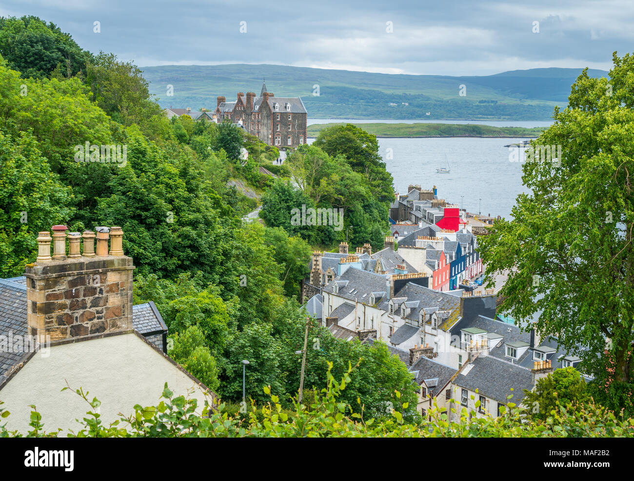 Tobermory in a summer day, capital of the Isle of Mull in the Scottish ...