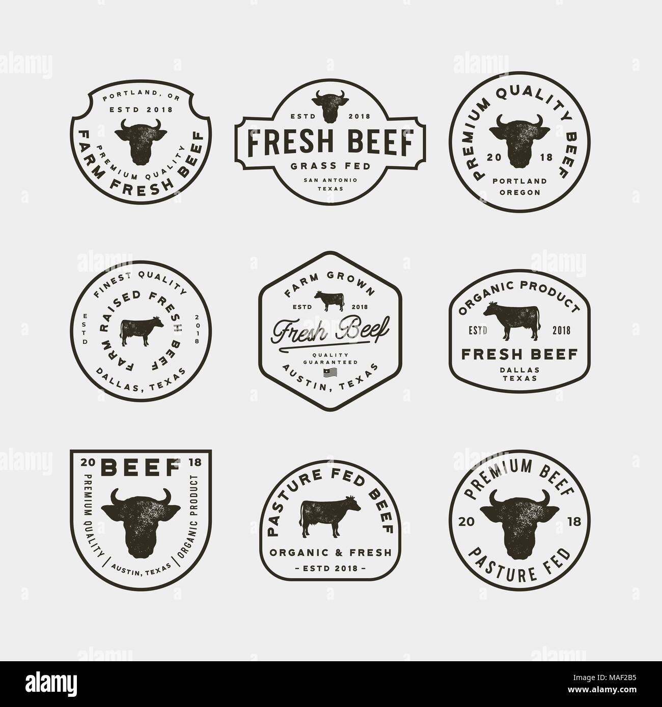 set of premium fresh beef labels. vector illustration Stock Vector ...