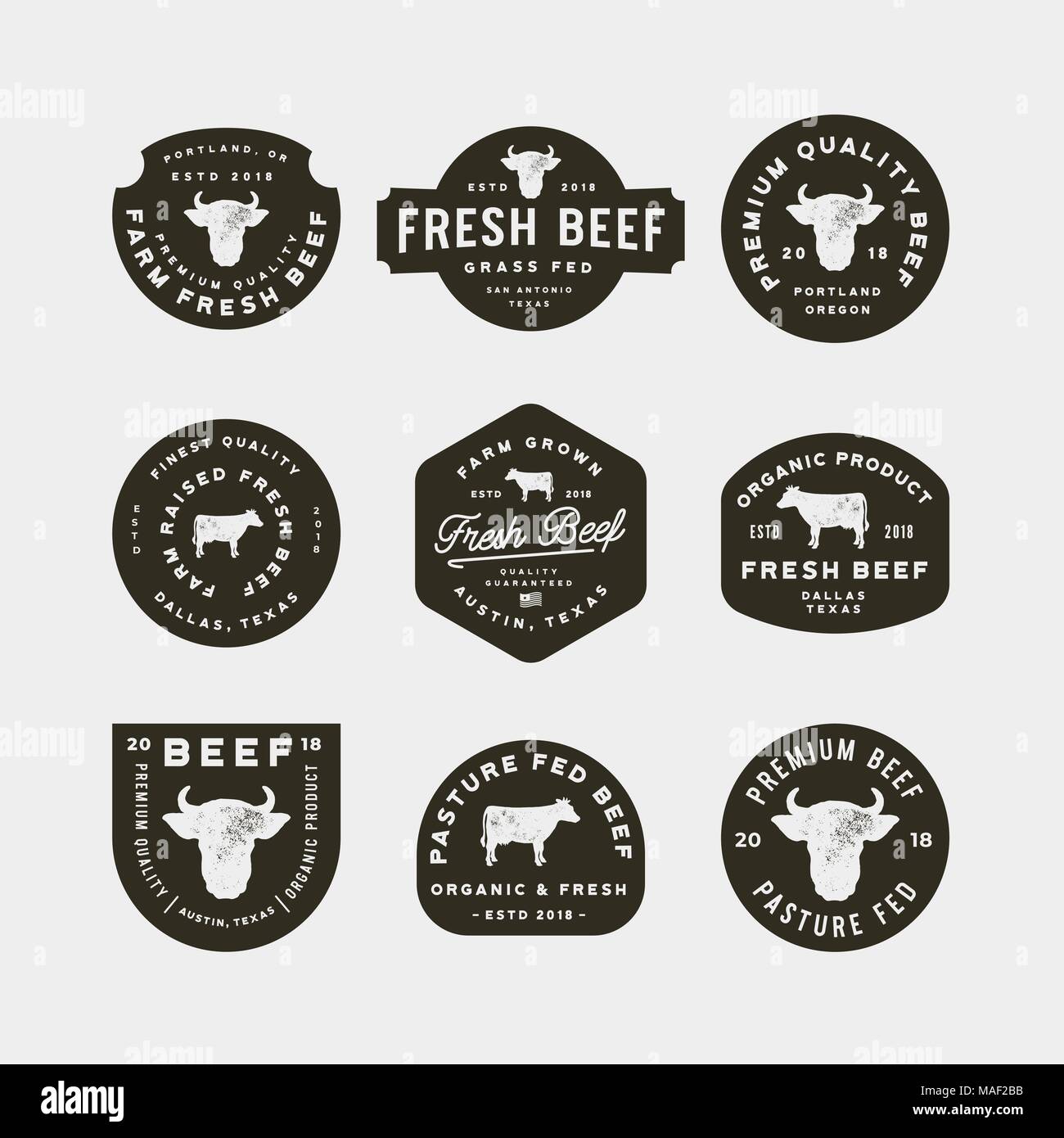 set of premium fresh beef labels. vector illustration Stock Vector ...