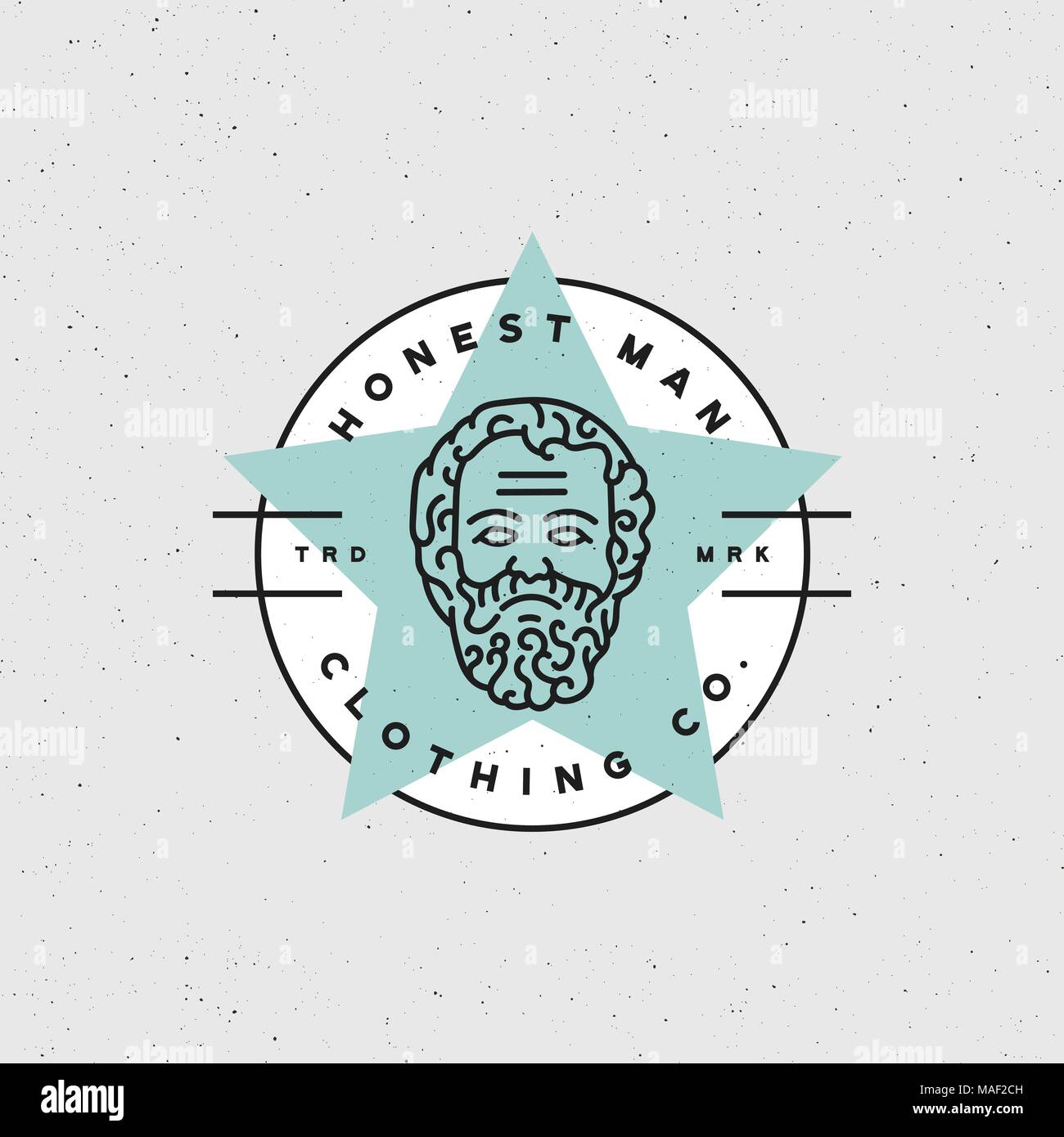 honest man clothing company label. vector illustration Stock Vector ...