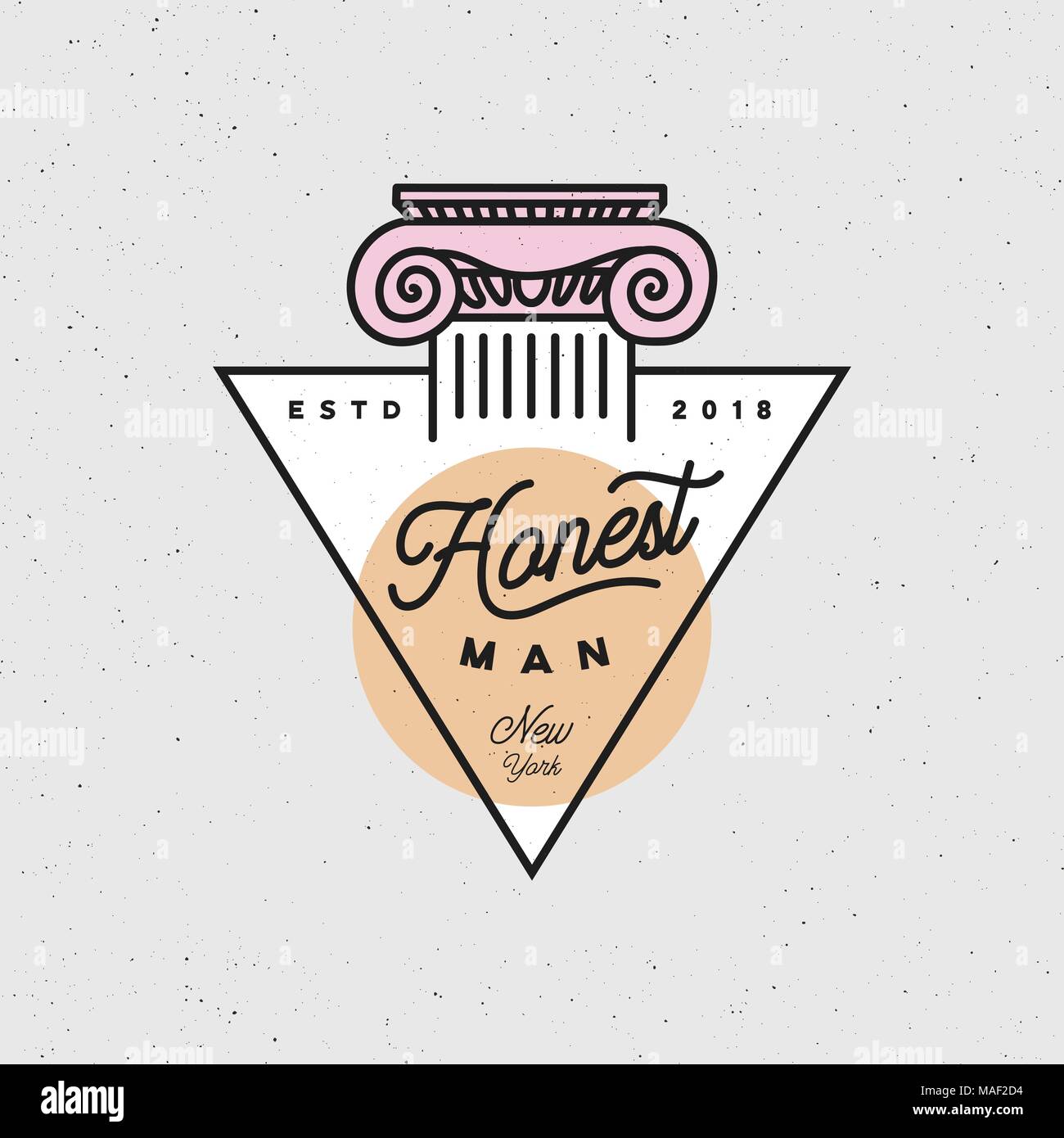 honest man clothing company label. vector illustration Stock Vector ...