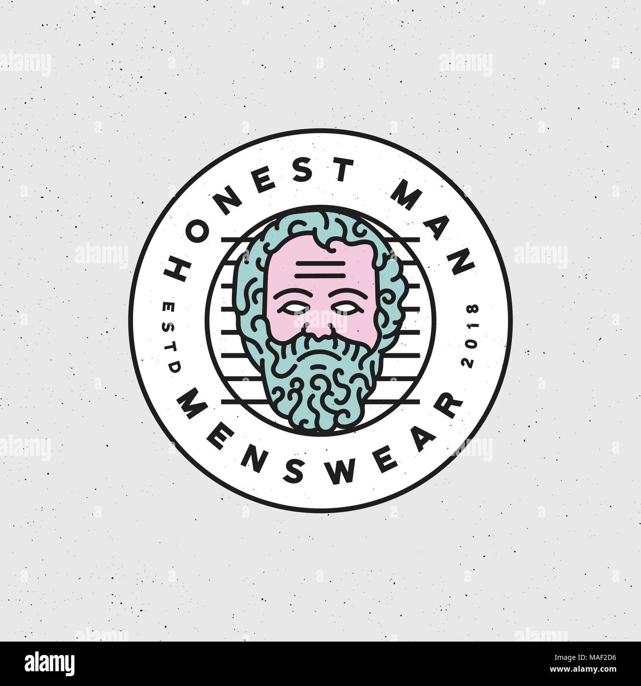 honest man clothing company label. vector illustration Stock Vector ...