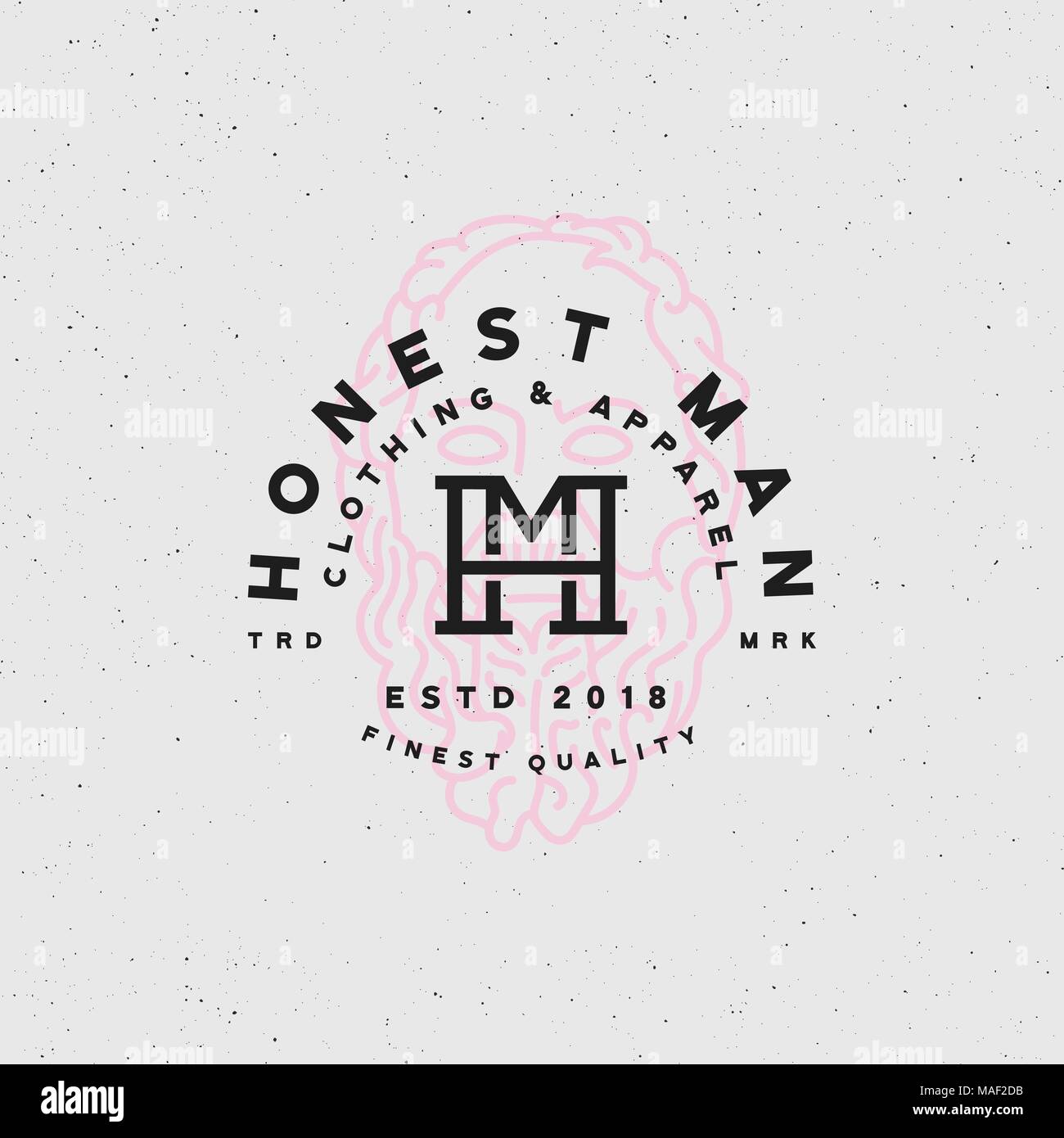 honest man clothing company label. vector illustration Stock Vector ...