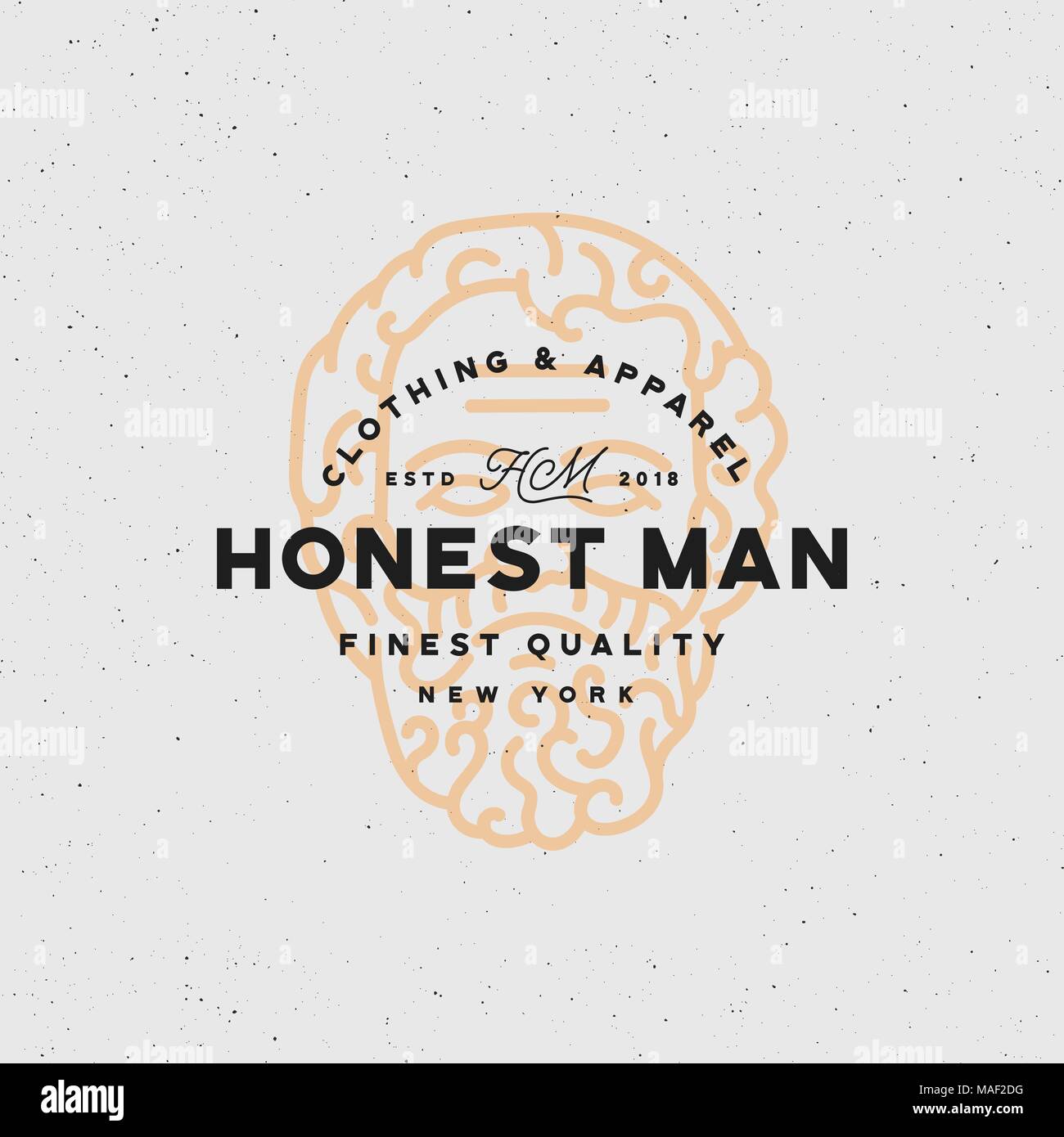 honest man clothing company label. vector illustration Stock Vector ...