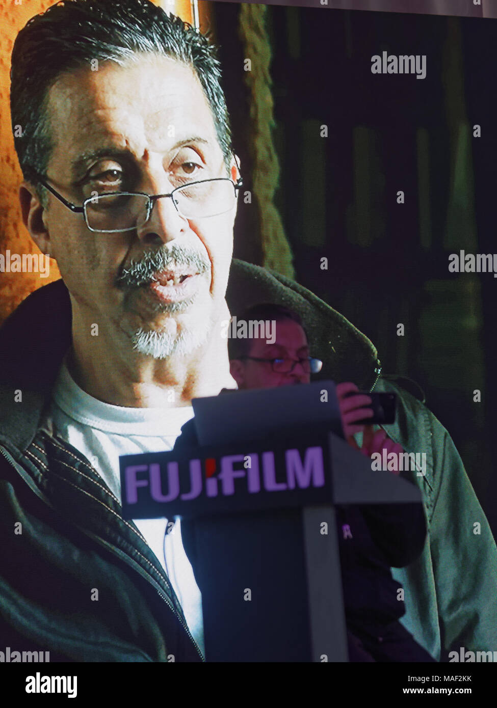 Photographer Georgy Pinkhasov attends the presentation new camera of ...