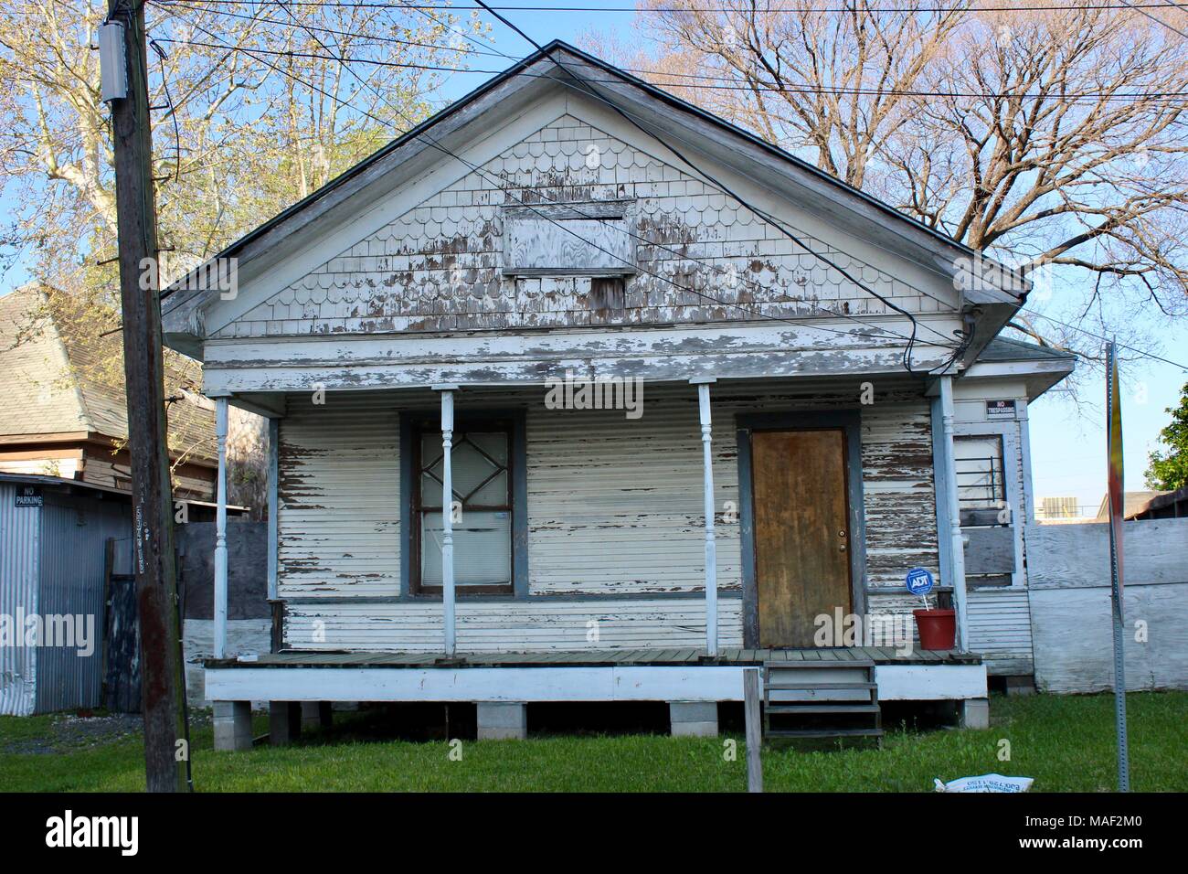 old wooden shotgun shack style house made of wood houston texas USA ...