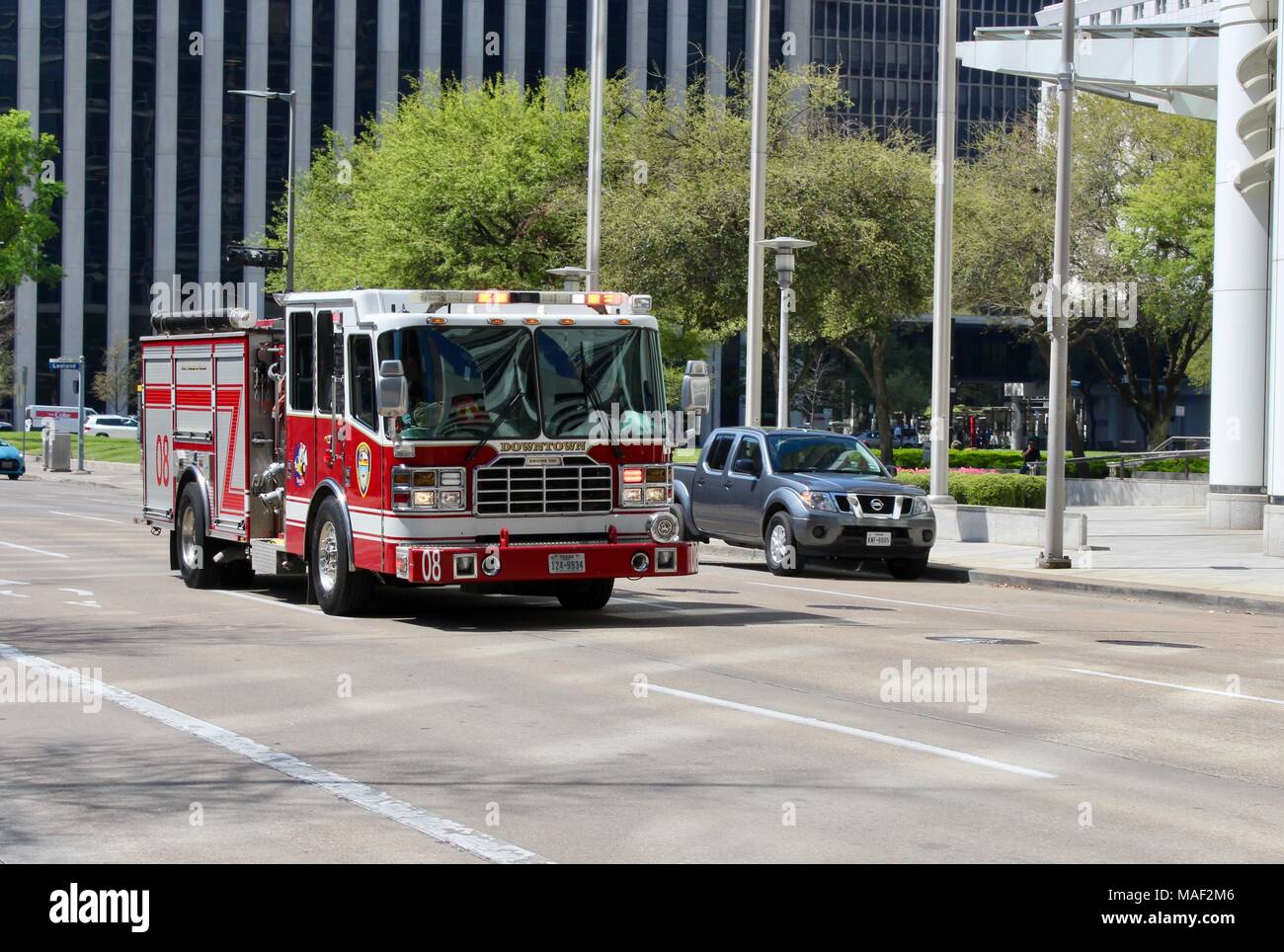 fire engine of the 08 fire house houston texas USA Stock Photo - Alamy