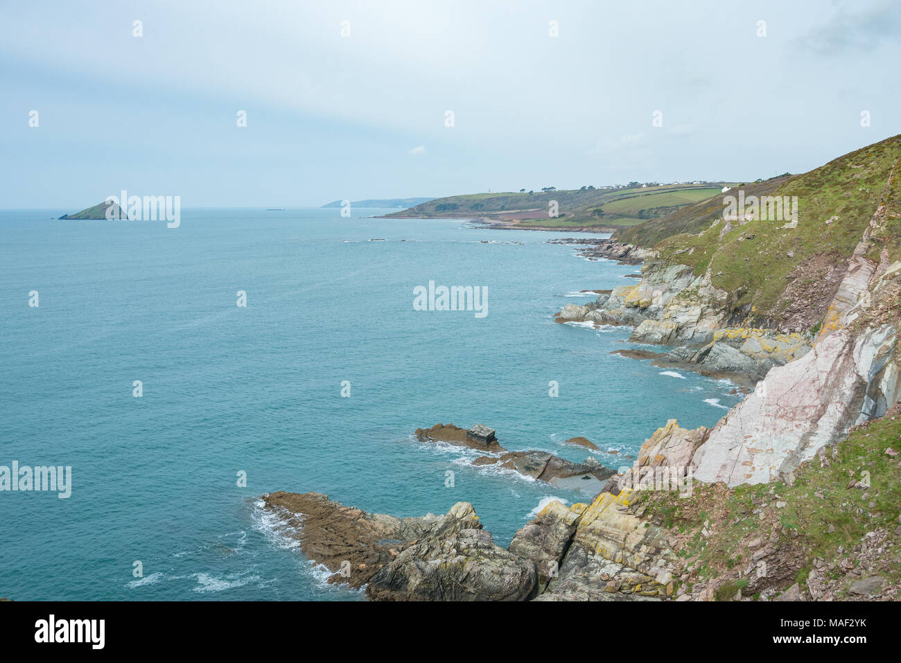 South west coastal path Stock Photo - Alamy