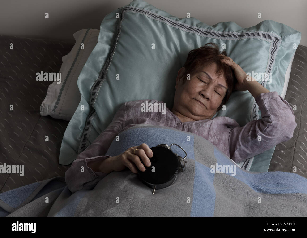 Mature woman concern face hi-res stock photography and images - Alamy
