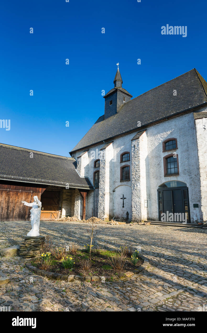 The Monastery Reichenstein in the Rur valley near Monschau, Germany ...