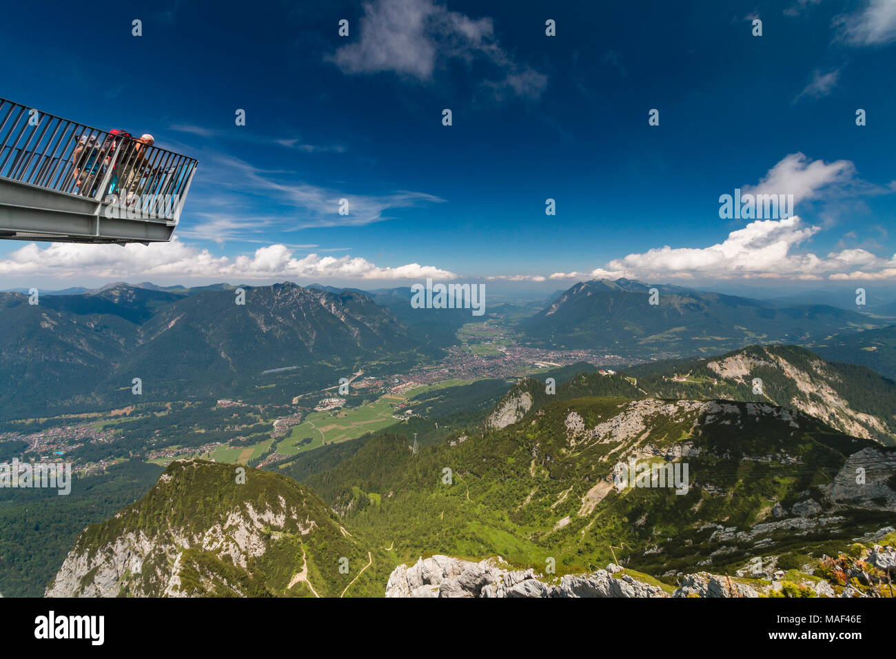 GARMISCH - JULY 07: Some tourists on the Alpspix Observation Platform ...