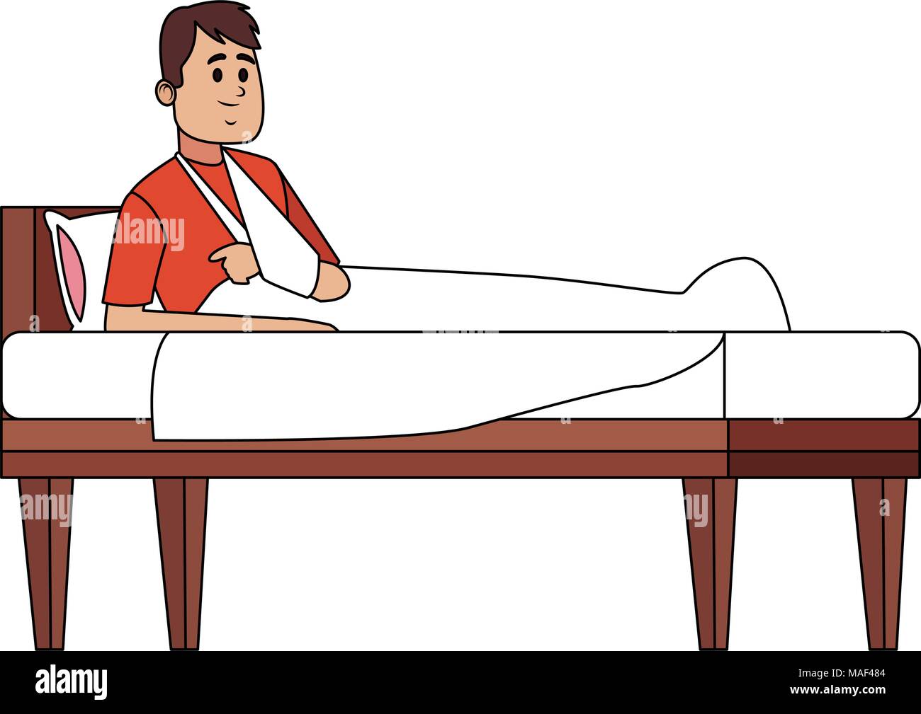 Patient in bed cartoon Stock Vector Image & Art - Alamy