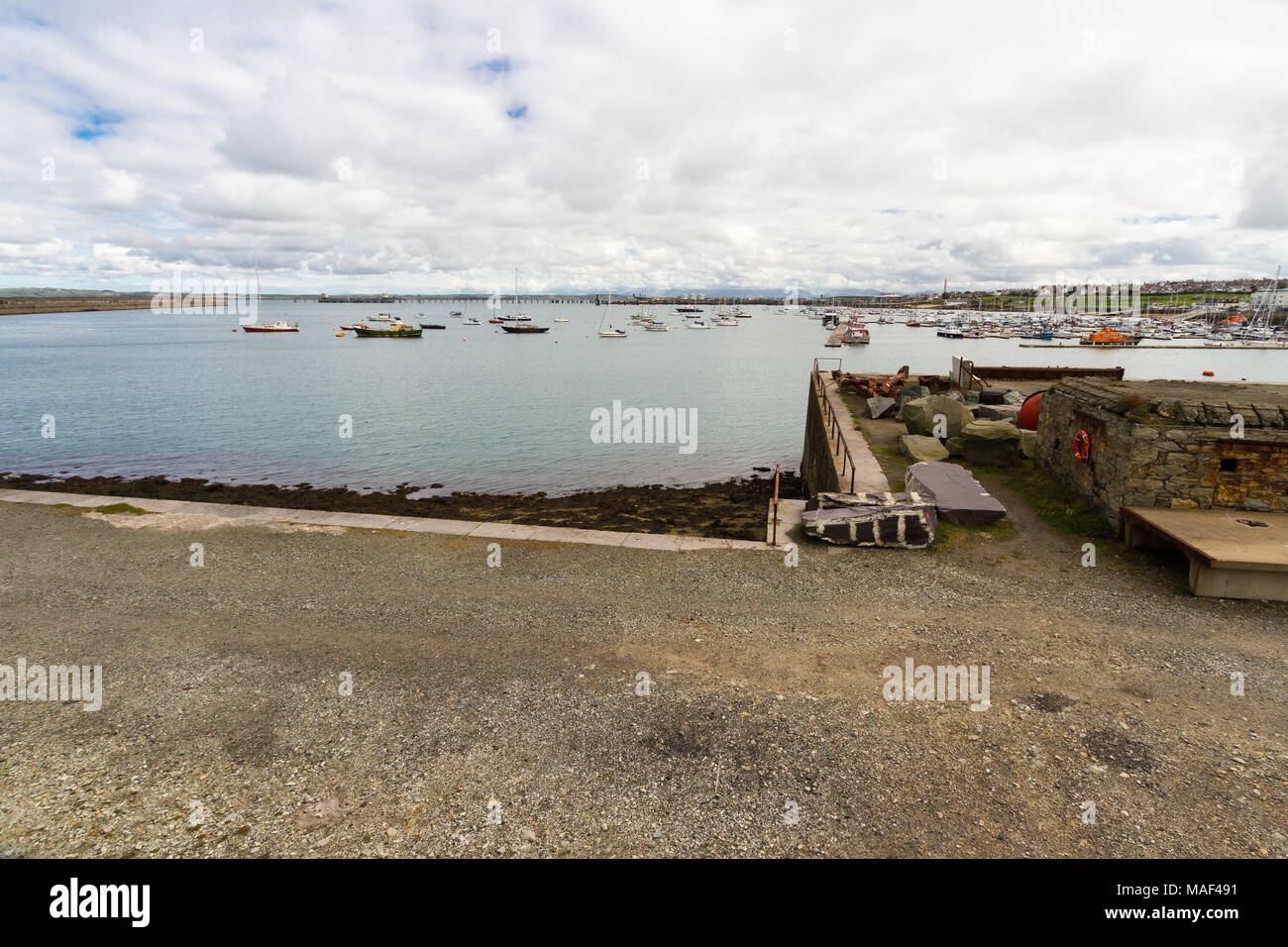 Holyhead Harbour Breakwater Anglesey North Wales Uk High Resolution ...
