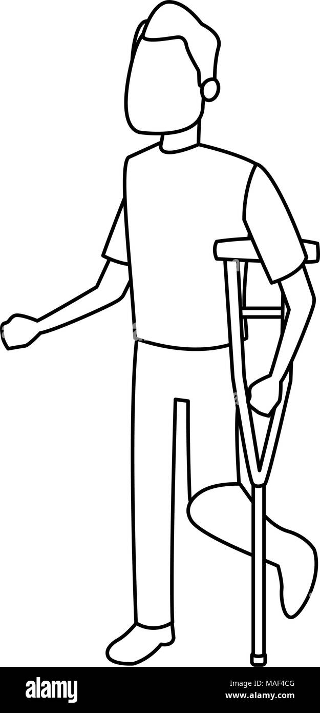 Man walking with leg cast Stock Vector Image & Art - Alamy