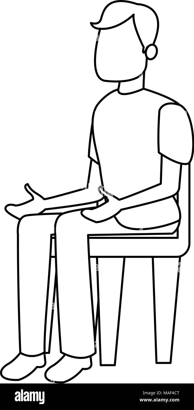 Young male adult seated Black and White Stock Photos & Images - Alamy