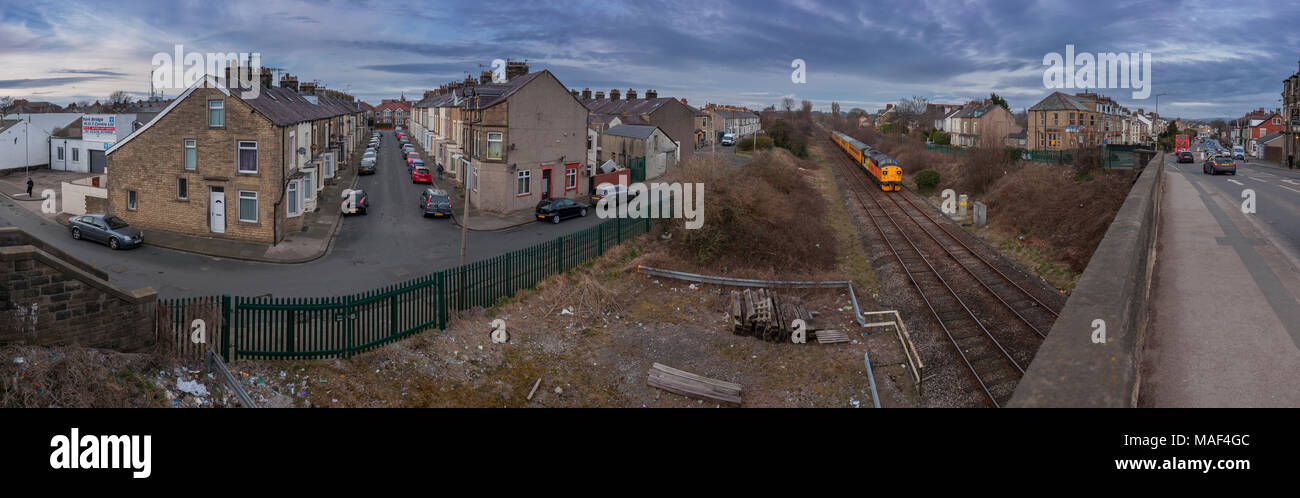 Colas Rail class 37 locomotive hauling Network rail plain line pattern ...