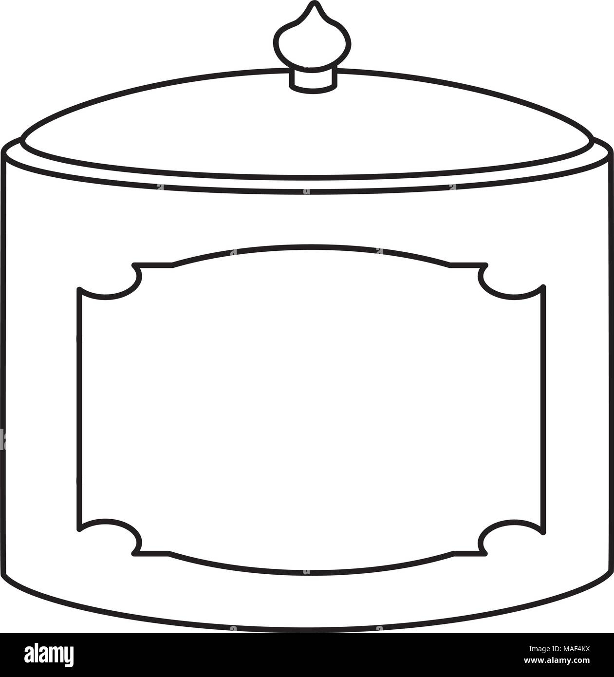 line tasty cake food sweet dessert vector illustration Stock Vector ...