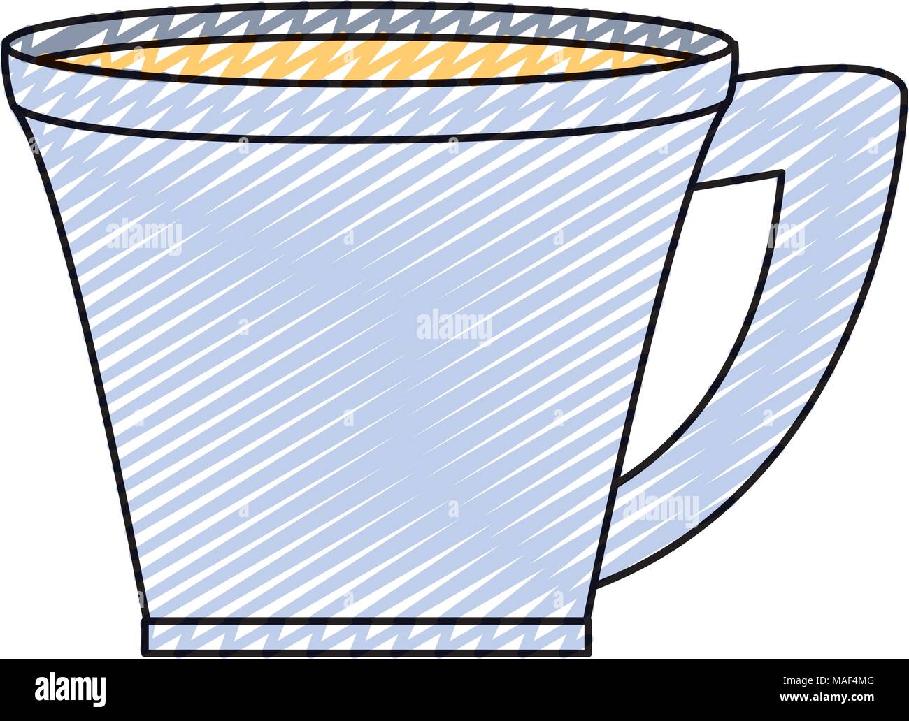doodle healthy and hot tea cup beverage vector illustration Stock ...