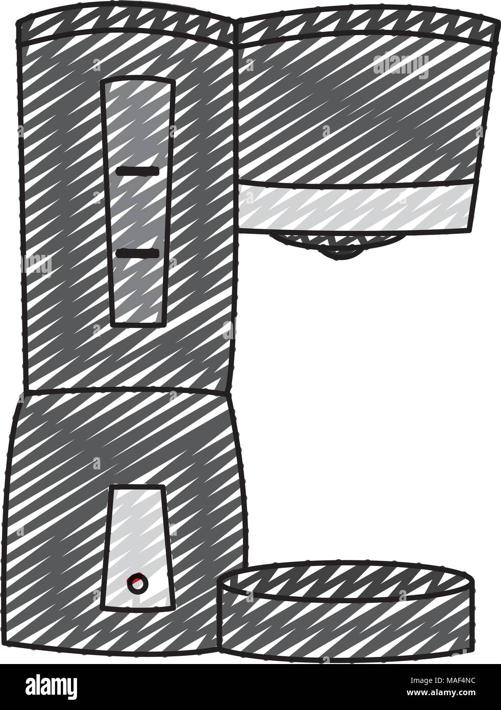 doodle coffee maker machine object design vector illustration Stock ...