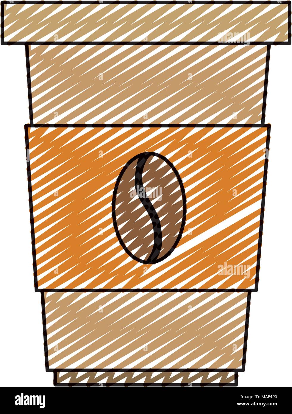 doodle hot coffee plastic cup beverage vector illustration Stock Vector ...