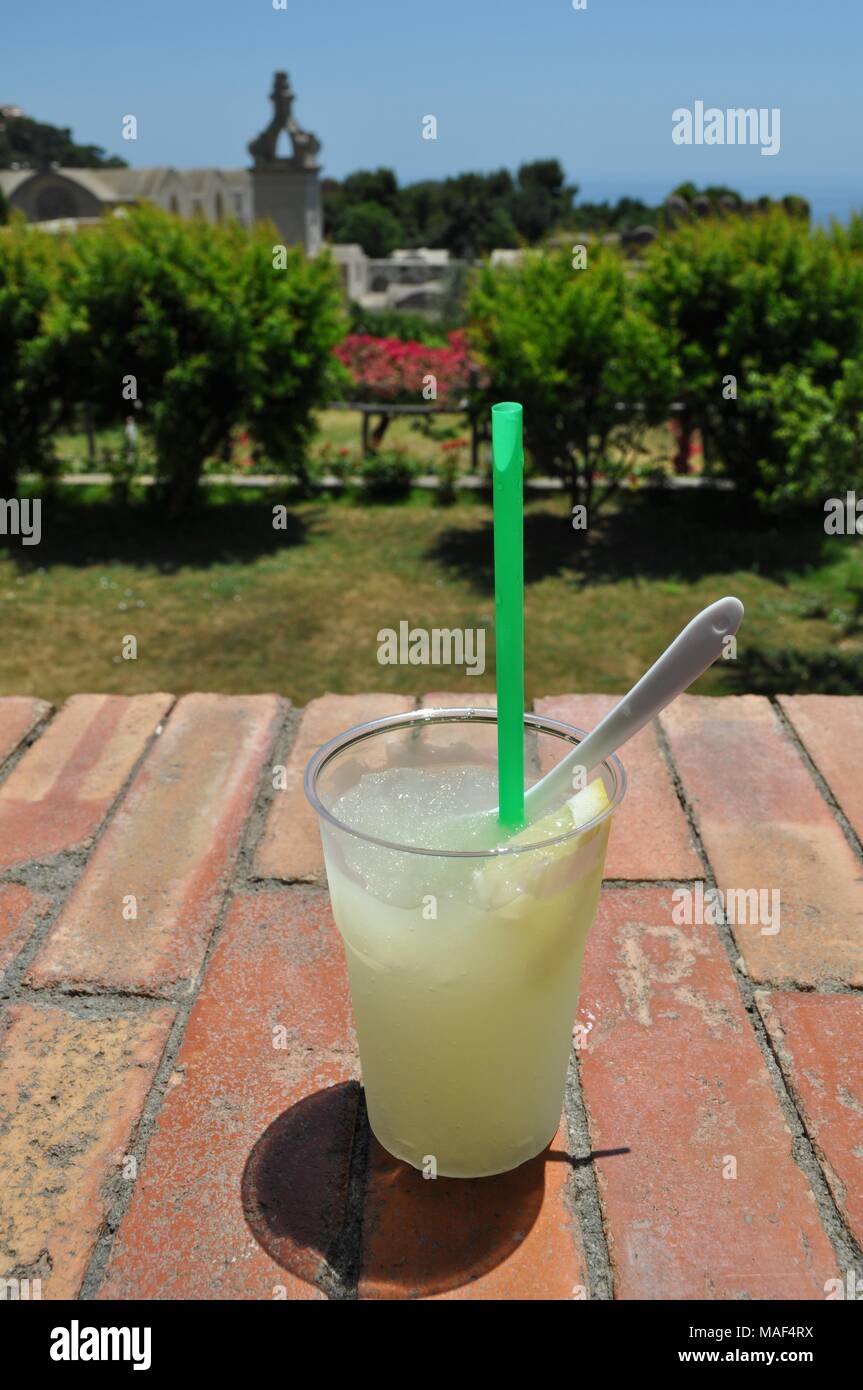 Lemonade with a view, Capri, Italy Stock Photo - Alamy