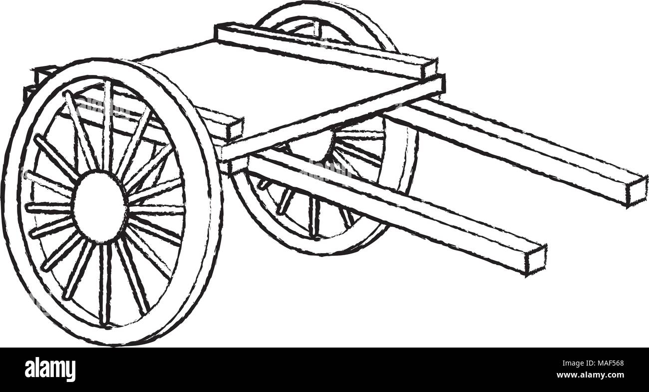 grunge handcart transportation delivery service equipment vector ...