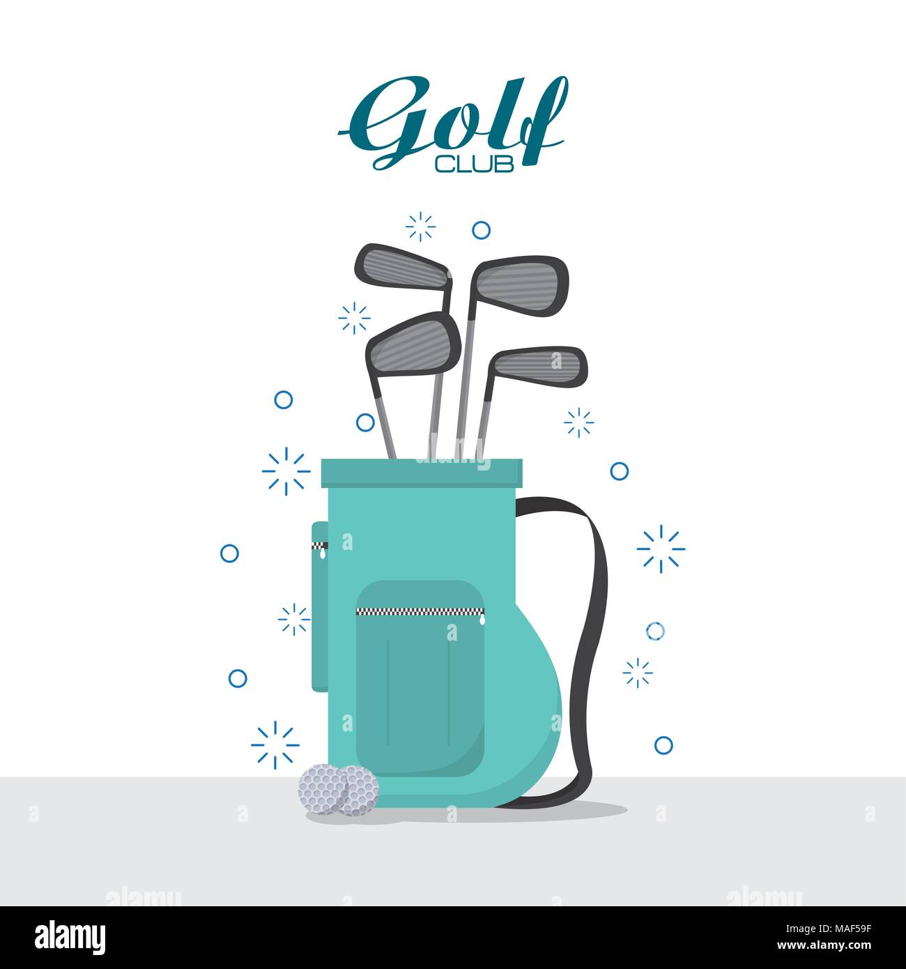 Golf sport equipment cartoon vector illustration graphic design Stock ...