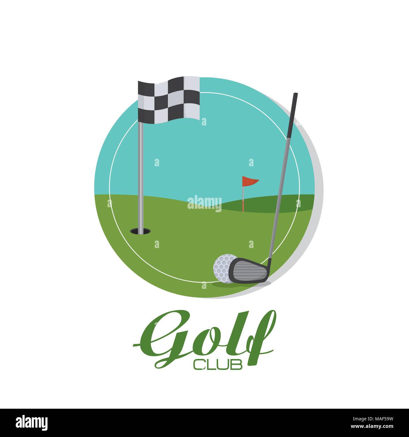 Golf sport equipment cartoon vector illustration graphic design Stock ...