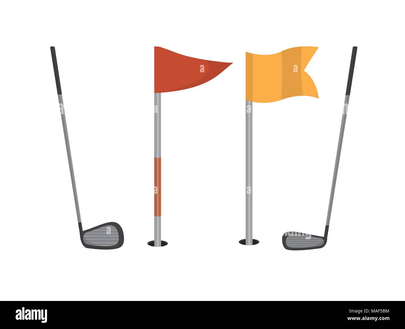 Golf clubs and flags vector illustration graphic design Stock Vector ...