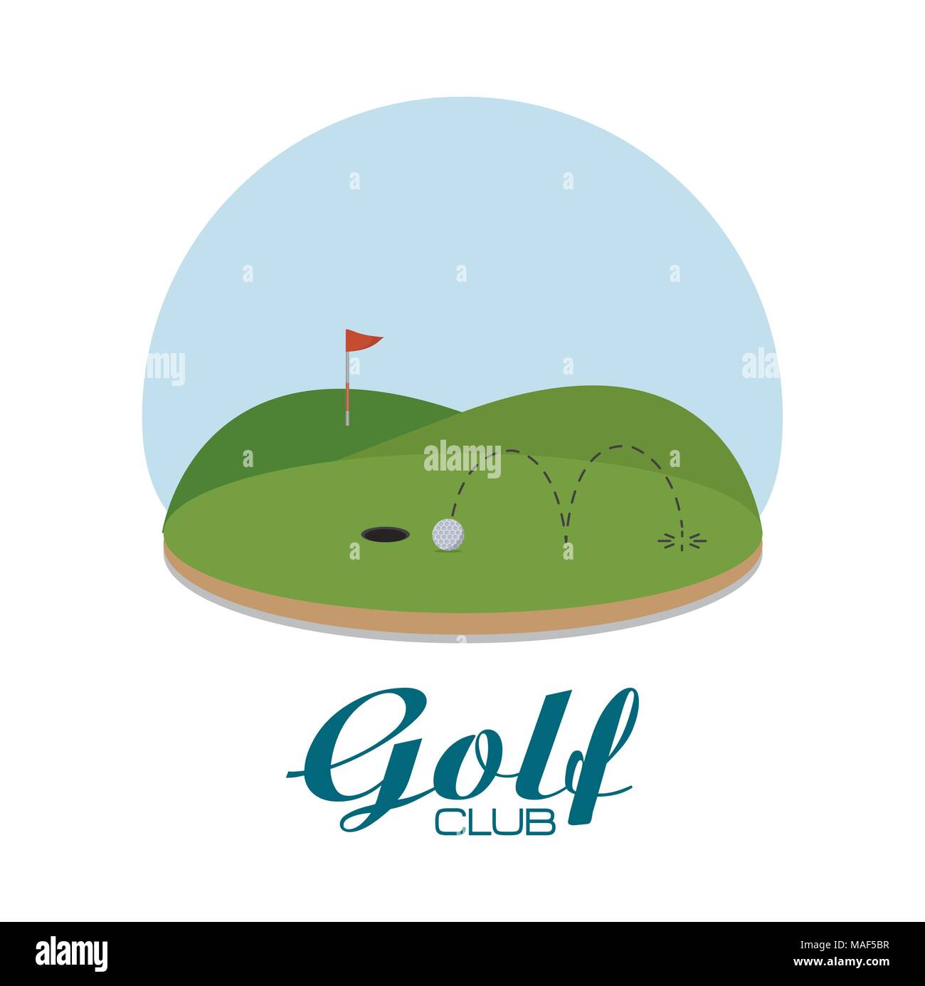 Golf sport equipment cartoon vector illustration graphic design Stock ...