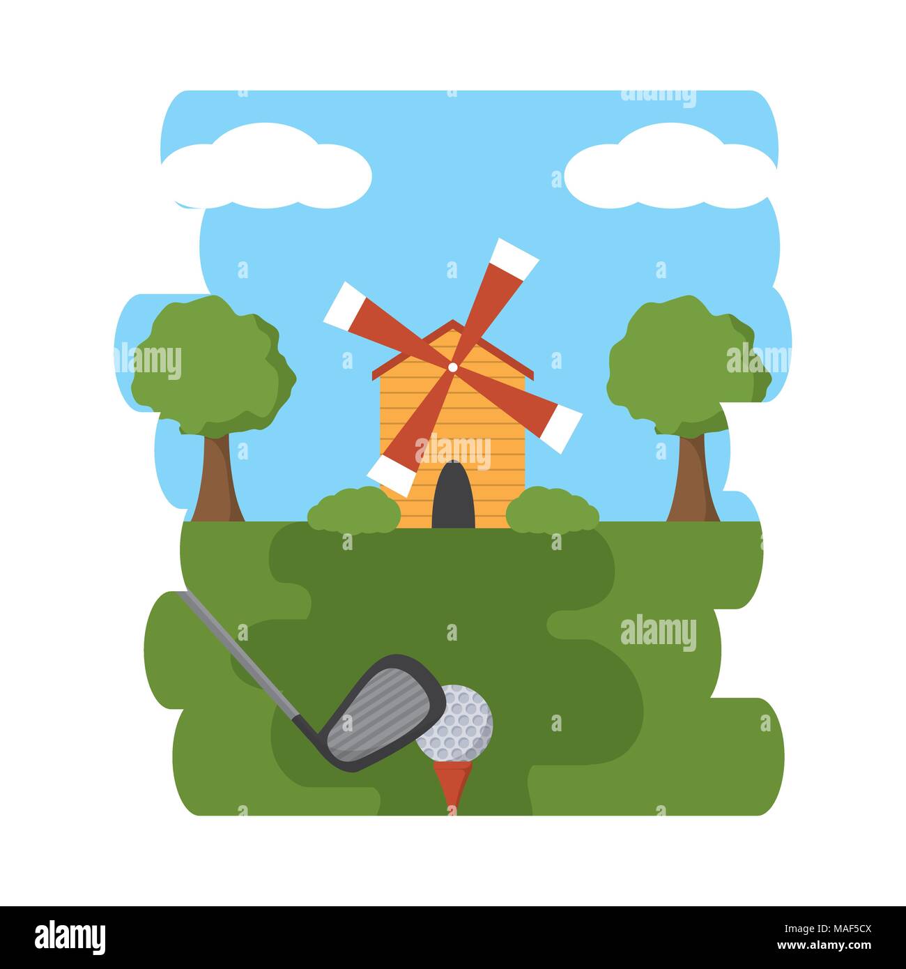 Mini Golf Windmill Clipart