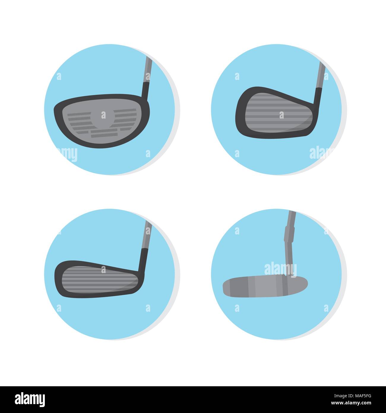 Golf clubs types collection vector illustration graphic design Stock ...