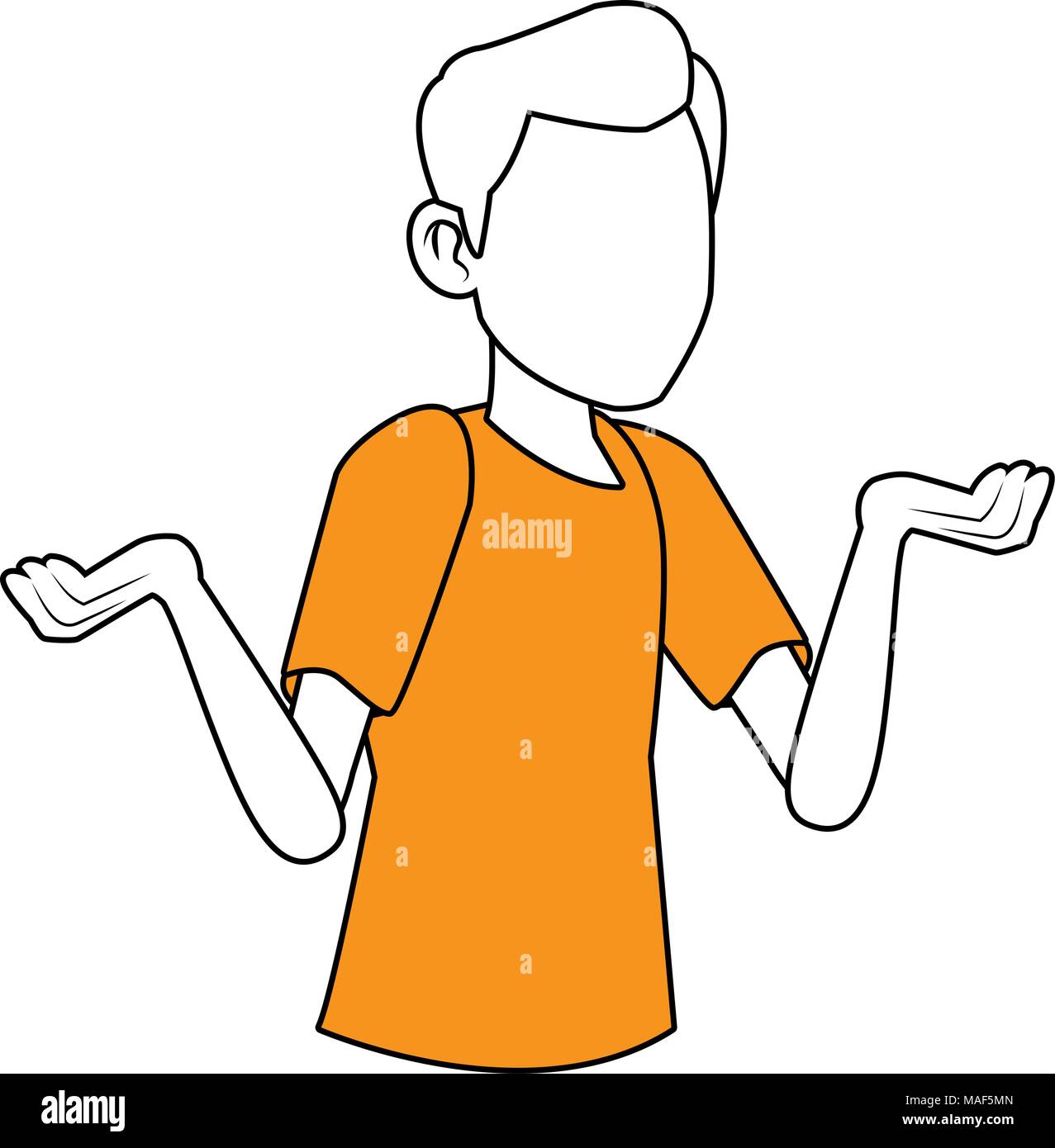 Faceless man confused Stock Vector Image & Art - Alamy