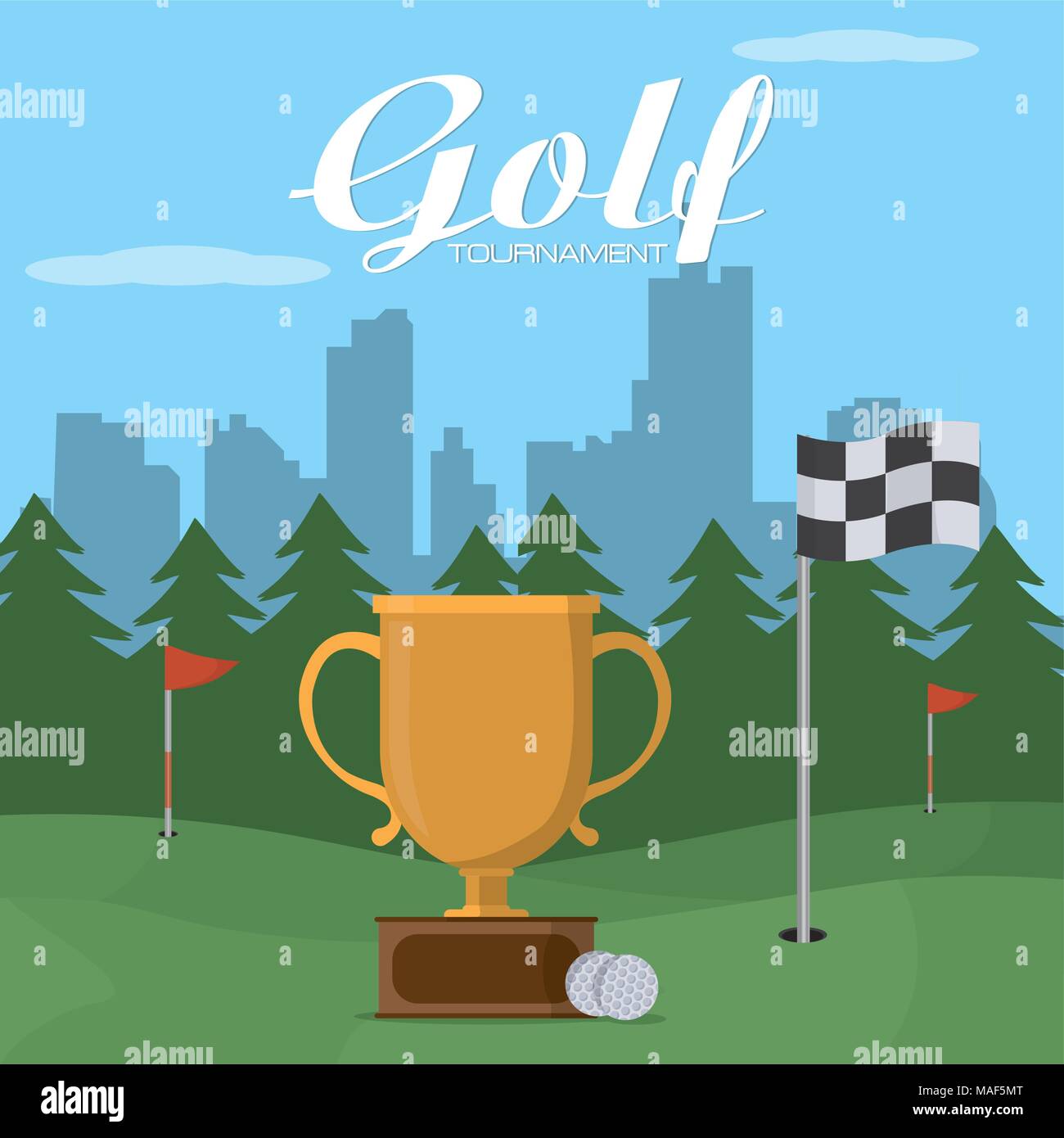 Golf tournament trophy cup vector illustration graphic design Stock ...