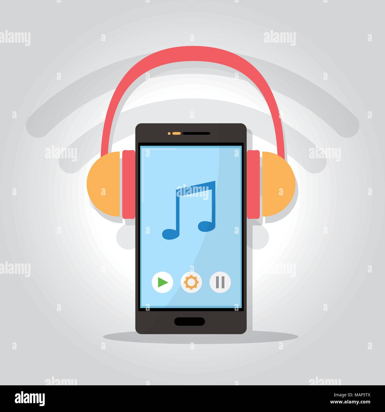 Listen music with smartphone vector illustration graphic design Stock ...