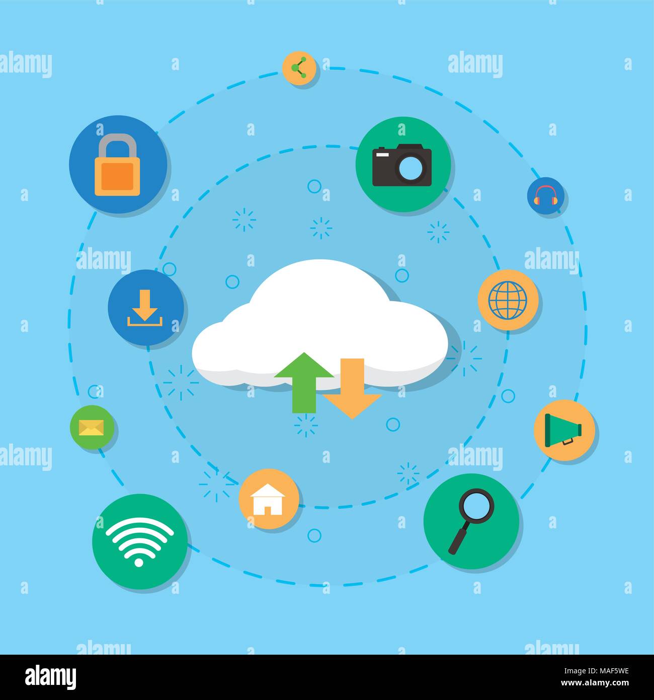 Upload and download files vector illustration graphic design Stock ...