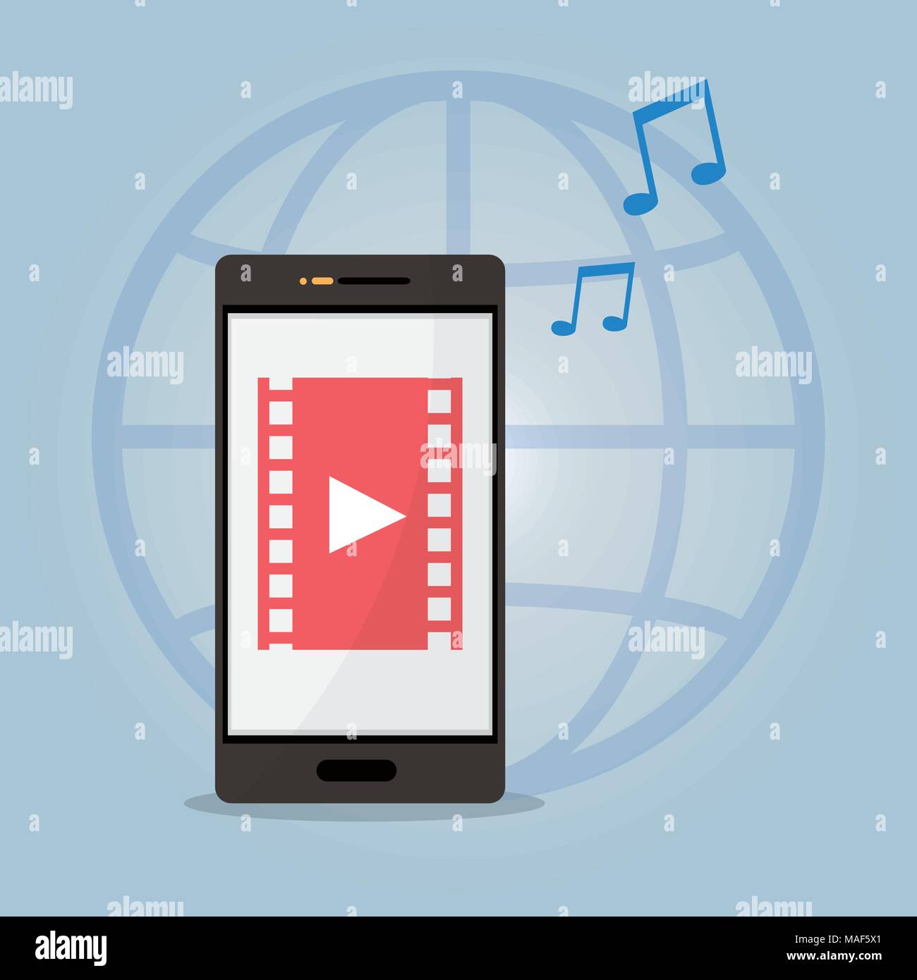 Listen music with smartphone vector illustration graphic design Stock ...