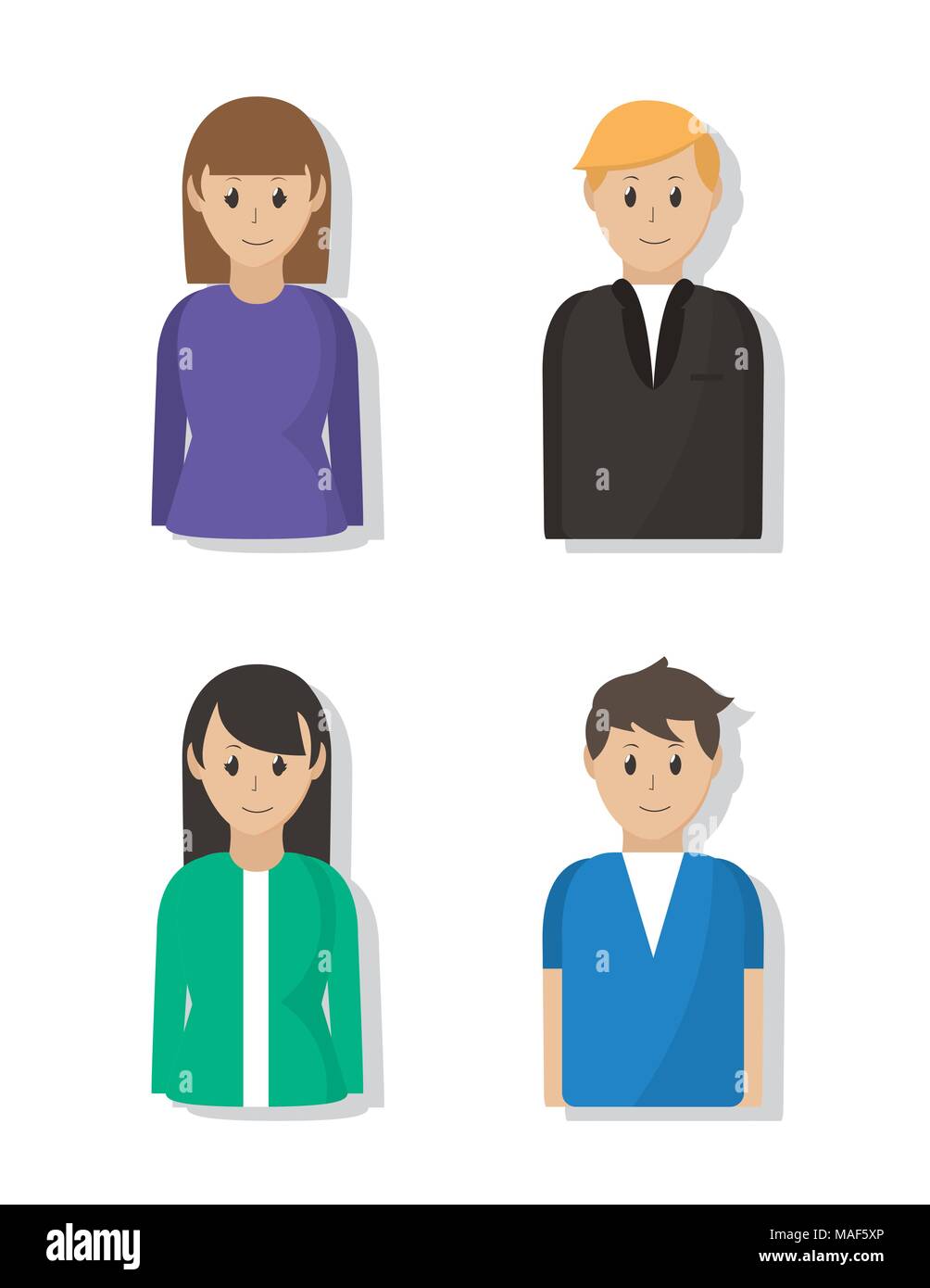 Young people cartoon collection vector illustration graphic design ...