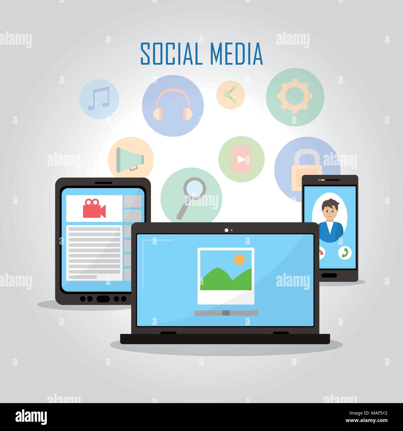 Social media and technology vector illustration graphic design Stock ...