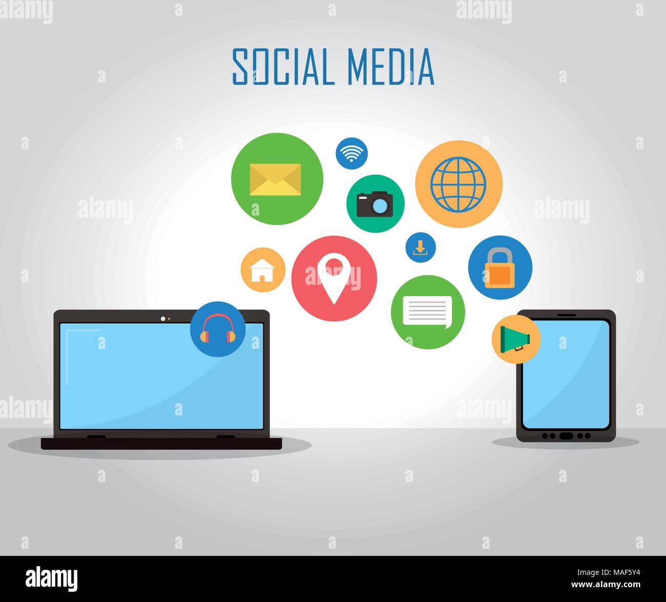 Social media and technology vector illustration graphic design Stock ...